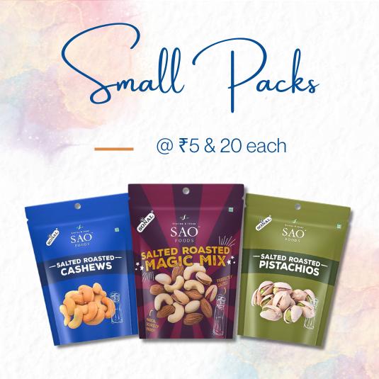 Healthy Snacks @ ₹5 & ₹20 Small Packs | SAO Foods