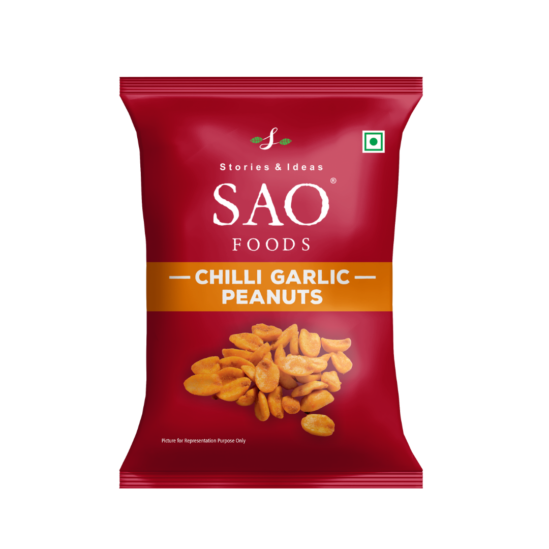 Chilli Garlic Peanuts - 800g | Pack of 50 * MRP 5 | SAO Foods