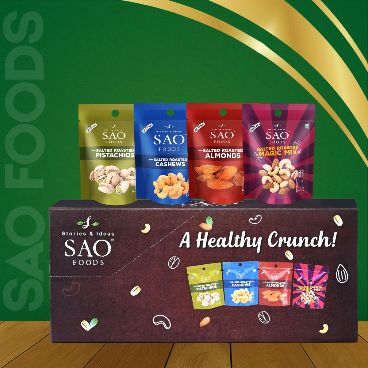 Salted Roasted Assorted Dry Fruits - 100g | 10 Small Packs | SAO Foods